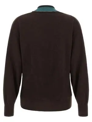 Dries Van Noten Toma' Sweater With Crossed Closure - Brown