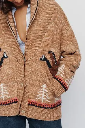 PILCRO Goose Cotton Wool Blend Cardigan