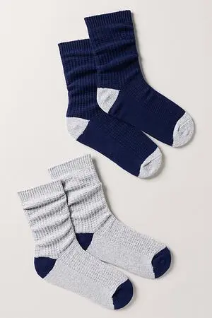 LYREBIRD Cozy Waffle Socks, Set Of 2 - Grey