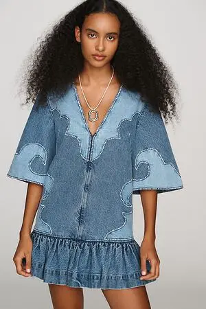 ALEMAIS Jesse Denim Mi Dress - Blue Pattern