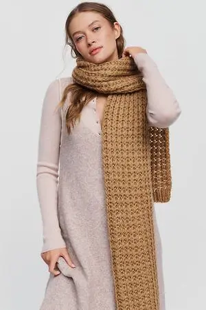 Anthropologie Waffle Knit Scarf - Camel
