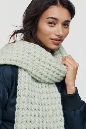 Anthropologie Waffle Knit Scarf Mint