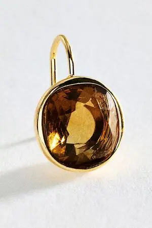 Anthropologie Bezel Cushion French Hook Earrgs - Brown