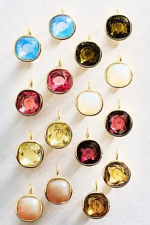 Anthropologie Bezel Cushion French Hook Earrgs - Mint