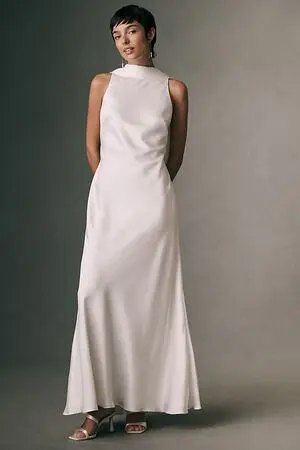 Watters Marleen Low-back Gown - Ivory