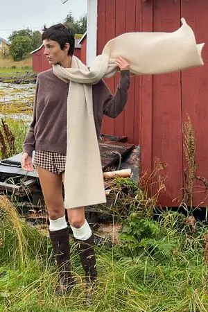 Essentiel Antwerp Krook Wool Blend Hot Pants - Brown Pattern