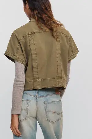 PILCRO Short Sleeve Buttondown Shirt Jacket
