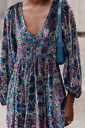 Anthropologie Burnout Velvet Mi Dress