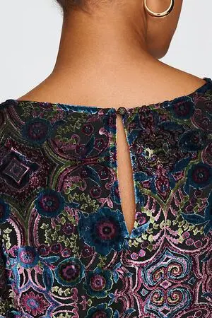 Anthropologie Burnout Velvet Mi Dress