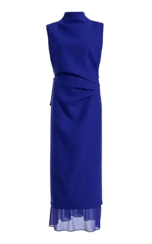 Proenza Schouler Maila Tiger Crinkle Intarsia Midi Dress - Blue