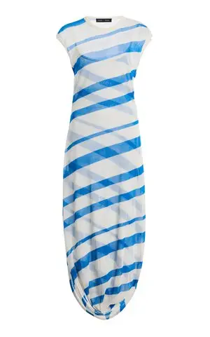 PROENZA SCHOULER Xenia Striped Cotton-Blend Midi Dress