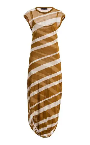 Proenza Schouler Xenia Striped Cotton-blend Midi Dress - Multi