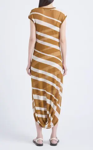 Proenza Schouler Xenia Striped Cotton-blend Midi Dress - Multi
