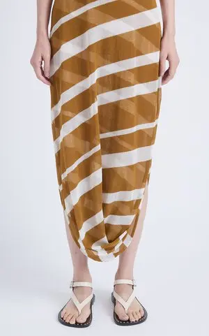 Proenza Schouler Xenia Striped Cotton-blend Midi Dress - Multi
