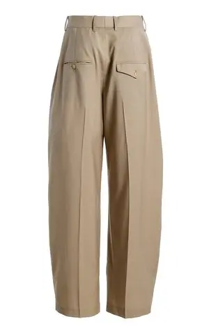 KALLMEYER Joel Pleated Wide-leg Virgin Wool Pants - Light Grey