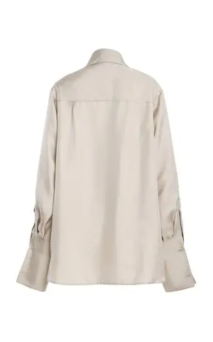 KALLMEYER Merryn Keyhole Silk Top - Light Grey