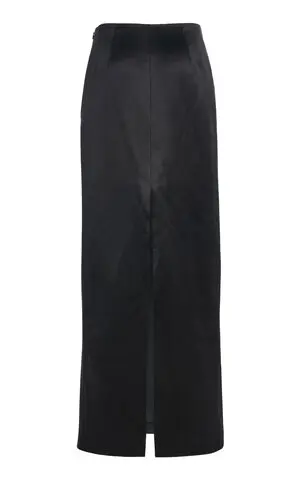 COLLEEN ALLEN Straight Silk Duchesse Maxi Skirt