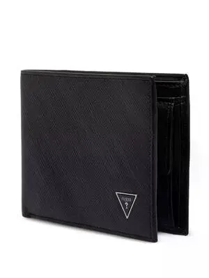 Guess Milano Logo-plaque Bi-fold Wallet - Black