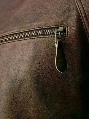 MOS MOSH Thom Zip-up Leather Jacket