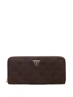 Guess Large Blake Logo-embossed Zip-around Wallet - Brown