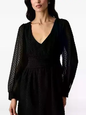 Guess Plumetis Shirred-waist Mini Dress