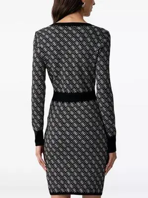Guess Logo-pattern V-neck Mini Dress