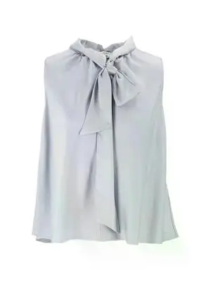 FORTE_FORTE Pussy-bow Sleeveless Top - Grey