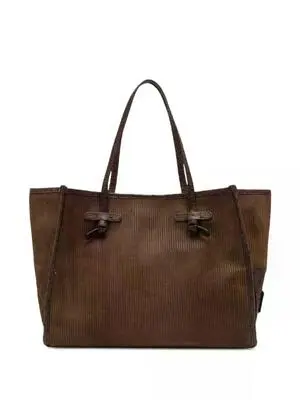 GIANNI CHIARINI Medium Marcella Leather-trim Tote Bag - Brown