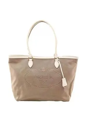 Prada 2013-2026 Canvas Canapa Logo Tote Bag - Neutrals
