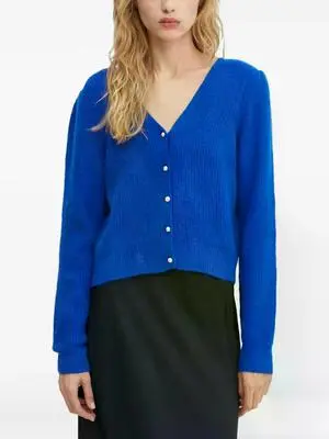 MORGAN Mzita Ribbed-knit Pearl-button Cardigan