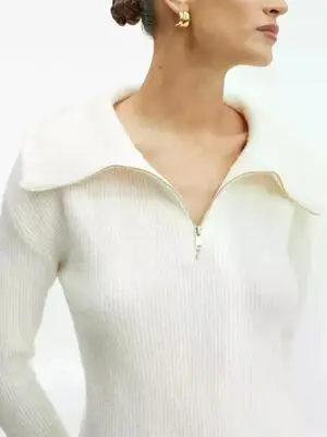 MORGAN Mcolor Quarter-zip Ribbed-knit Sweater