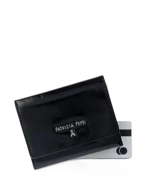 Patrizia Pepe Logo-plaque Patent-leather Wallet - Black