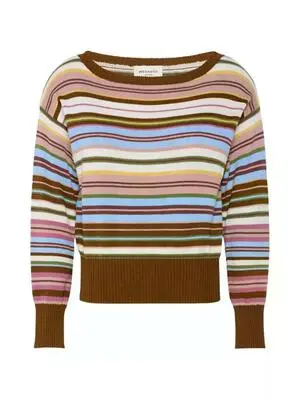 Max Mara Boat-neck Striped Sweater - Brown
