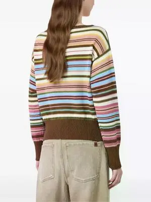 Max Mara Boat-neck Striped Sweater - Brown