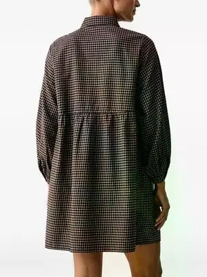 Marc O'polo Check-print Smocked Mini Dress