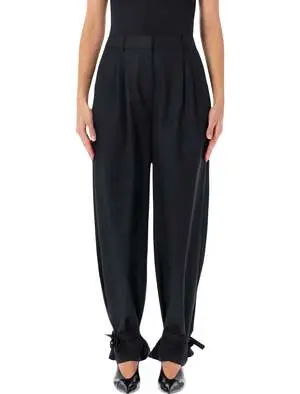 OPERASPORT Pleated Tapered Trousers With Tie Hem