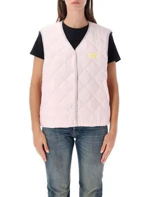American Vintage Quilted Snap-front Vest - Rosa