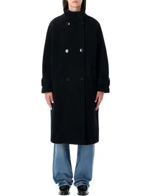SESSUN Double-breasted Wool Coat - Nero