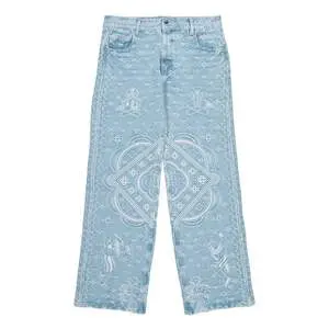 Casablanca Carpet Jacquard Baggy Denim Jeans - Lightblue