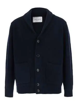 ROBERTO COLLINA Virgin Wool Lapel Jacket With Notched Revers And Button Closure - Blu
