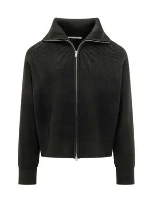 Studio Nicholson Rib Zip-through Jumper - Black