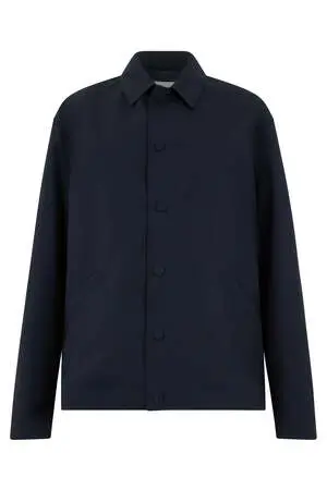 VALSTAR Button Wool Jacket With Shirt Collar - Blue
