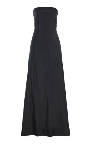 COLLEEN ALLEN Strapless Silk Taffeta Gown - Black