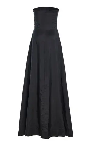 COLLEEN ALLEN Strapless Silk Taffeta Gown