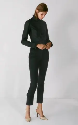 COLLEEN ALLEN Button Bodice Silk Taffeta Jacket - Black
