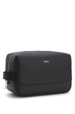 BOSS Toiletry Bag In Smooth Nappa-look Fabric