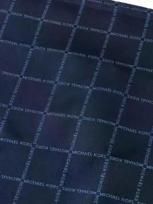 Michael Kors Monogram-pattern Silk-blend Tie And Pocket Square Set