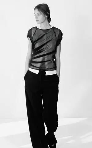 COLLEEN ALLEN Wide Leg Tailored Wool Suiting Pants