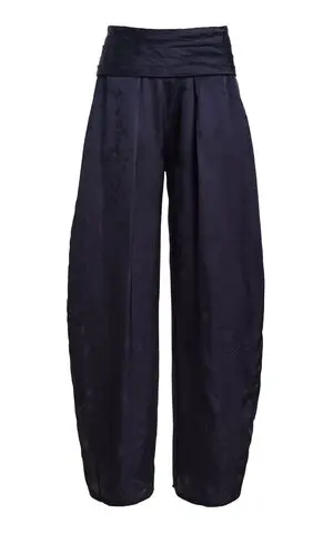 KALLMEYER Clemence Wide-leg Cummerbund Pants - Navy