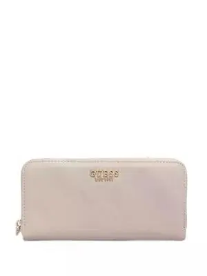 Guess Amorette Logo-plaque Zip-around Wallet - Neutrals